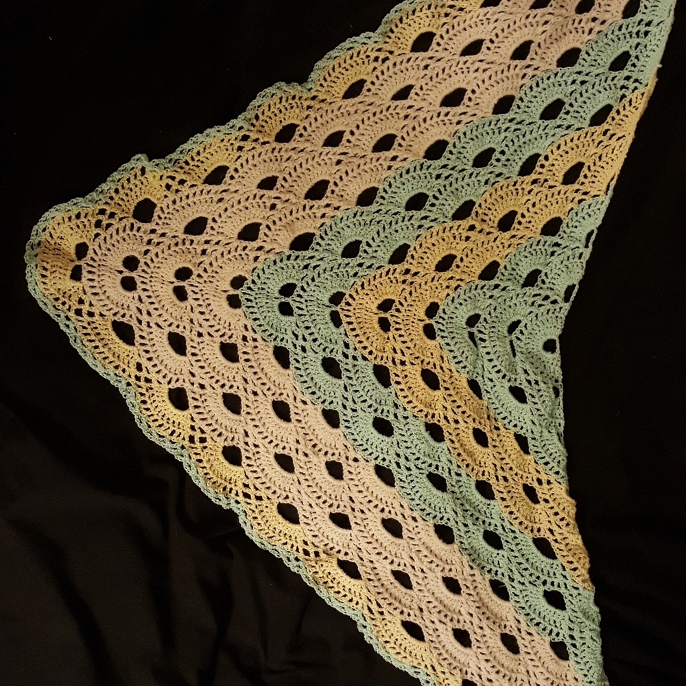 Hand Crafted (Crochet) Virus Pattern Shawl - Gem